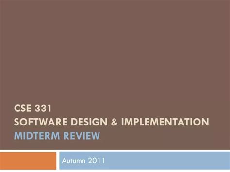 Ppt Cse 331 Software Design And Implementation Midterm Review