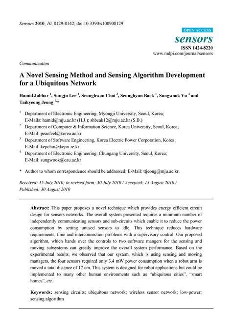 Solution A Novel Sensing Method And Sensing Algorithm Development For A Ubiquitous Network