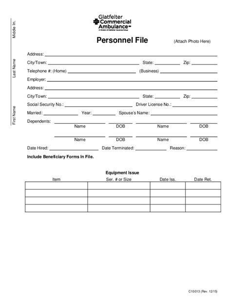 Fillable Online Personnel File Form Gca Personnel File Form Gca Fax Email Print Pdffiller