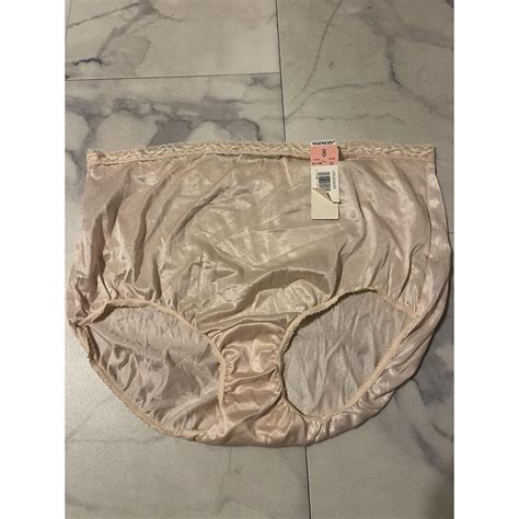 Warners Vintage 90s Naked Lace Silky High Leg Brief Panties Size