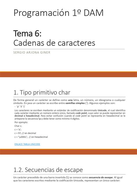 Tema 6 Cadenas De Caracteres Pdf