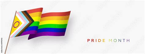 Horizontal Banner Or Wallpaper With New Progress Pride Rainbow Flag