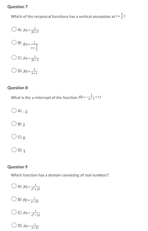 Answered Question 7 Which Of The Reciprocal… Bartleby