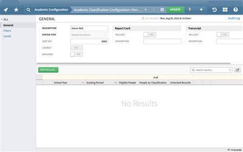 Academic Classification Configuration
