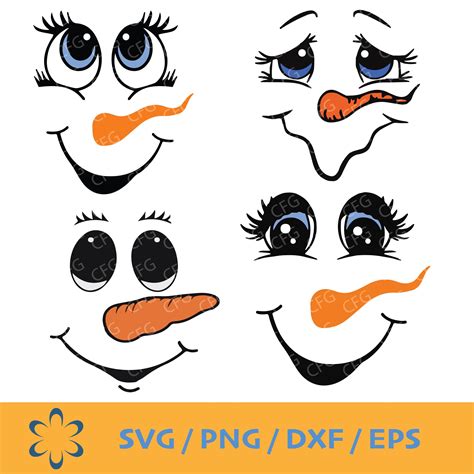 Snowman Svg Snowman Faces Svg Christmas Svg Snowman Girl Svg