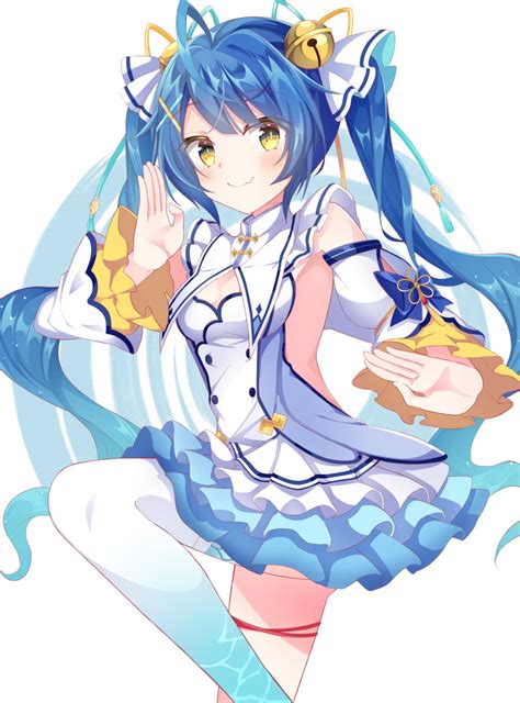 Safebooru 1girl Absurdres Amamiya Kokoro Armpits Blue Hair Breasts