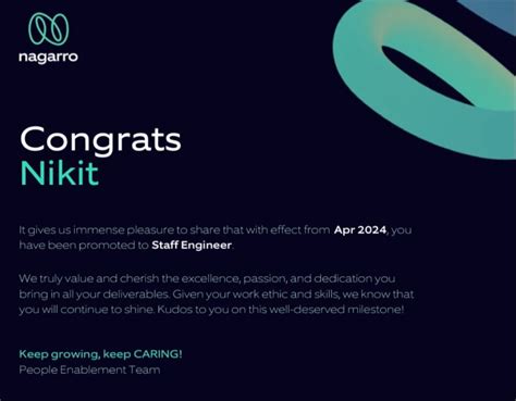 Nikit Rai On Linkedin Delighted To Announce My Promotion To Staff