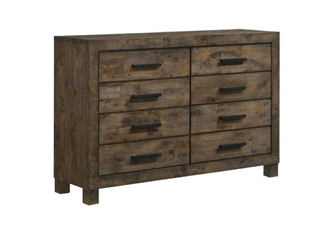 Woodmont 5 Piece Queen Bedroom Set Rustic Golden Brown