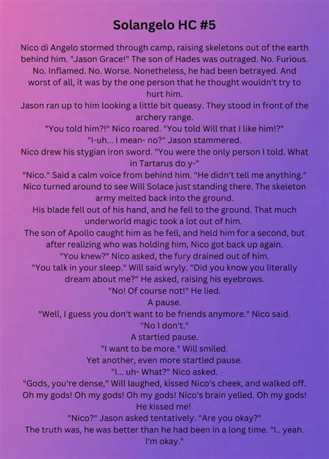 Solangelo Hc 5 Solangelo Comics Headcanons Solangelo