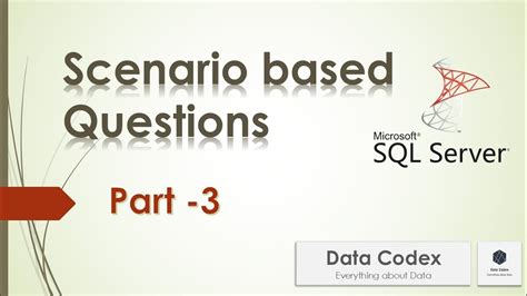 Scenario 03 Sql Scenario Questions Sql Server Youtube
