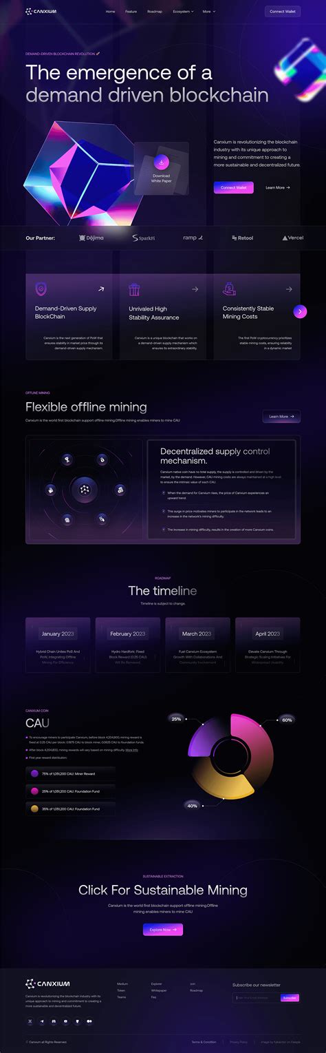 blockchain landing page behance