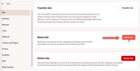 turn back time with the new reset option for wordpress sites kinsta®