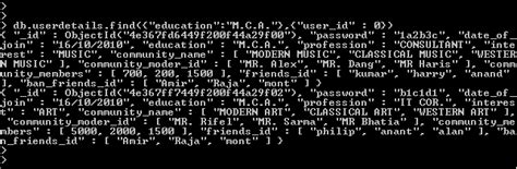 mongodb fetch documents from collection with selective fields w3resource