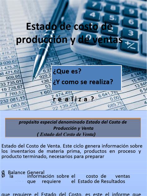 Estado De Costos De Producción Descargar Gratis Pdf Contabilidad De
