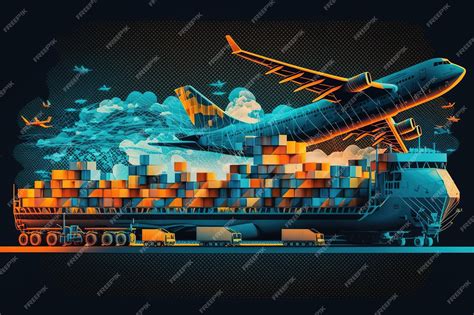Premium Photo Modern Future Import Export Transport Background Double