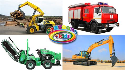 Изучаем строительный транспорт и спецтехнику для детей и взрослых Видео про машинки Youtube