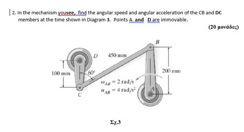 Solved In The Mechanism Yousee Find The Angular Speed Chegg