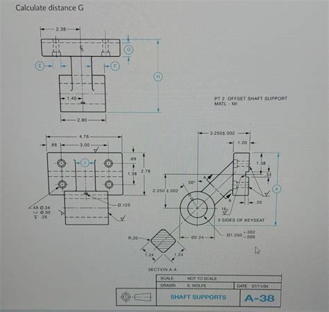 Solved Calculate Distance G Pt 2 Offset Shaft Support Matl