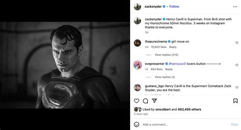 Zack Snyders Henry Cavill Superman Post Proves Dc Is Done With The