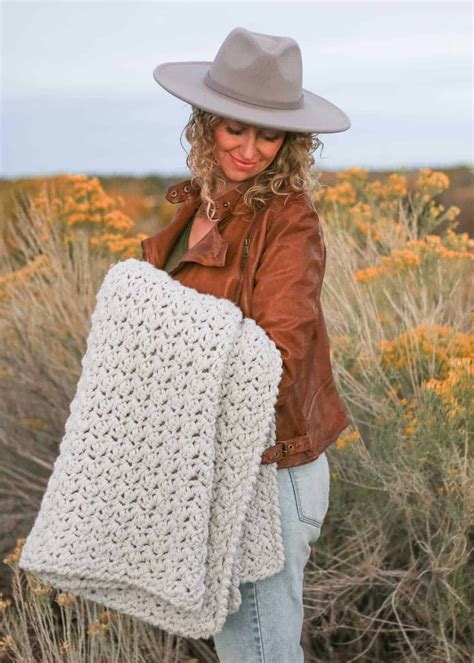 Fast Chunky Crochet Blanket Free Pattern 5 Sizes Chunky Yarn