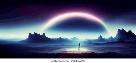 Space Digital Artwork Surreal Fantasy Space Stock Vector Royalty Free