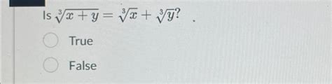 Solved Is X Y3 X3 Y3 TrueFalse Chegg Com