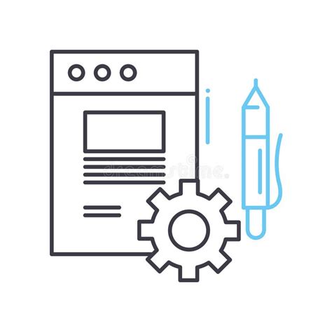 Blog Management Line Icon Outline Symbol Vector Illustration Concept Sign Stock Vector