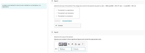 Solved Determine The Type Of The Element If The Voltage And Chegg
