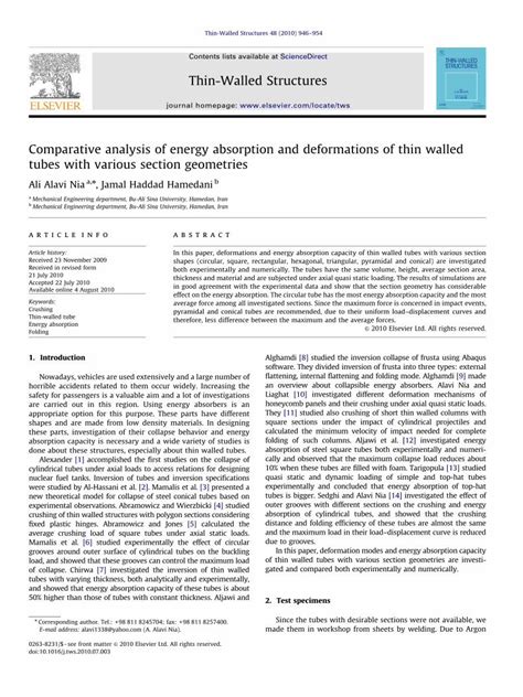 Pdf Comparative Analysis Of Energy Absorption And Deformation Of Thin Walled Tube Dokumentips