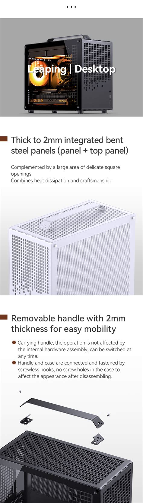 Jonsplus Z20 Black Micro Atx Computer Case With Detachable Carrying Handle Mini Size High