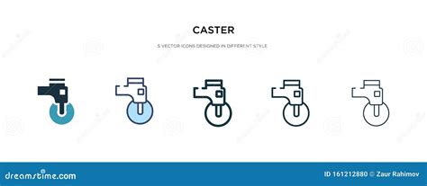 Caster Icon In Different Style Vector Illustration Two Colored And