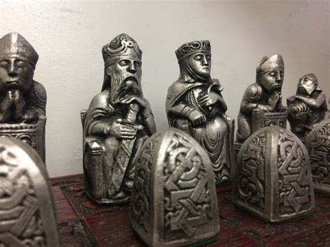 Gothic Chess Set Gold And Silver Metallic Antique Effect Chess Pieces Only Made To Order