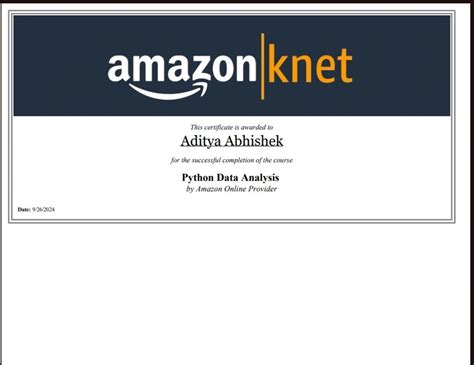 Completed Python Data Analysis Course Aditya Abhishek Posted On The Topic Linkedin