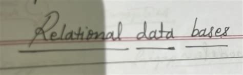 Relational Data Bases Filo