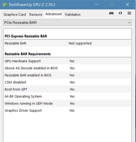 Testing Please Gpu Z Resizable Bar Support Report Techpowerup Forums