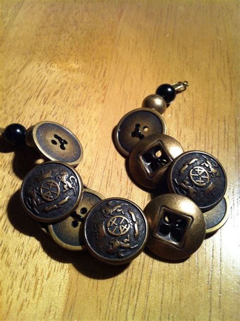 Bronze Button Bracelet On Etsy £899 Steam Punk Jewelry Button Bracelet Metal Accessories
