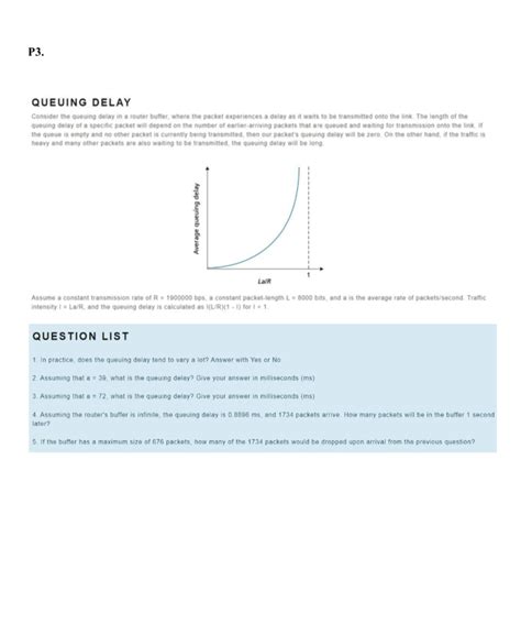 Solved P3queuing Delayconsider The Queuing Delay In A
