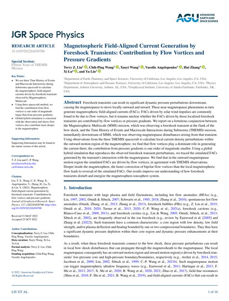 Magnetospheric Field‐aligned Current Generation By Foreshock Transients Contribution By Flow