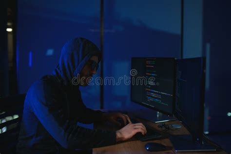 Hacker Is Hacking Into The Computer Network Computer Criminal Stock Image Image Of Deep