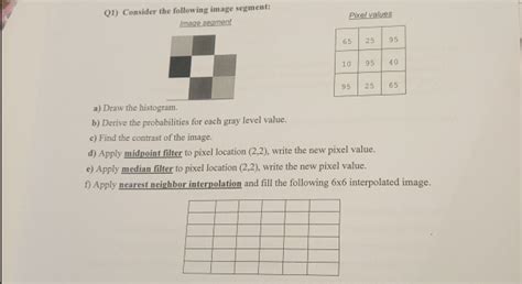 solved q1 consider the following image segment pixel