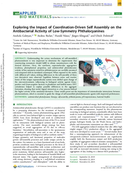 Pdf Exploring The Impact Of Coordination Driven Self Assembly On The Antibacterial Activity Of