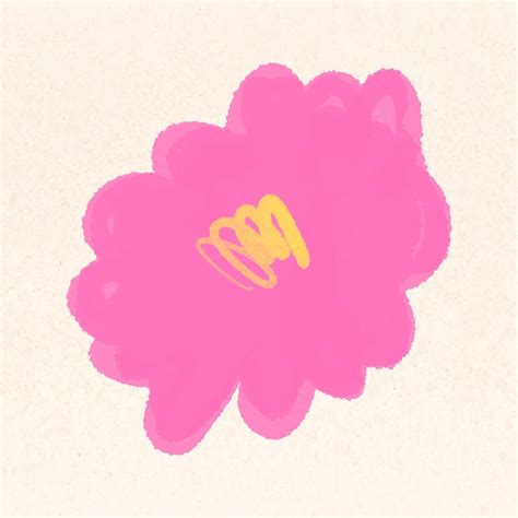 핑크 꽃 손으로 그린 벡터 식물 그림 무료 벡터