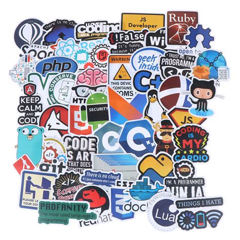 50pcs Internet Java Stickers Programmer Diy Suitcase Laptop Guitar Car Decals Darazlk