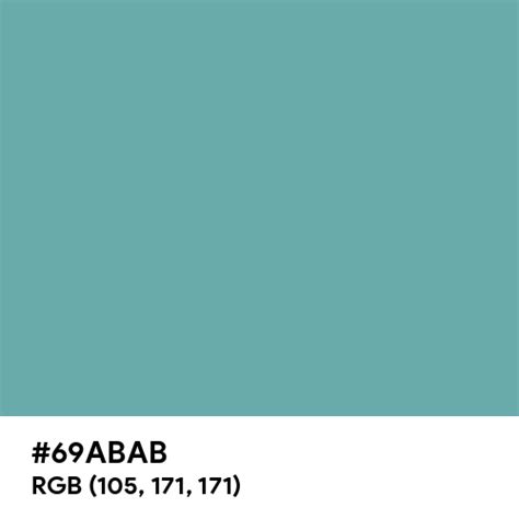 Retro Cyan Color Hex Code Is 69abab