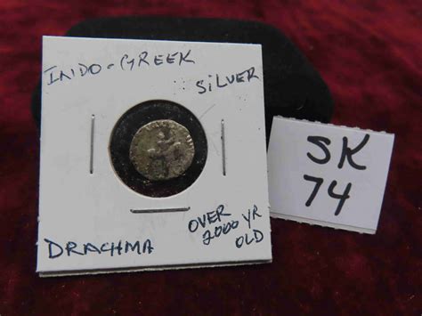 Indo Greek Silver Drachma Over 2000 Years Old