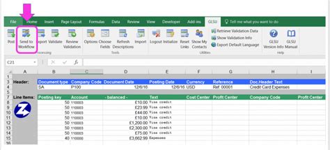 SAP Journal Entry Workflow GLSU Promenta Documentation