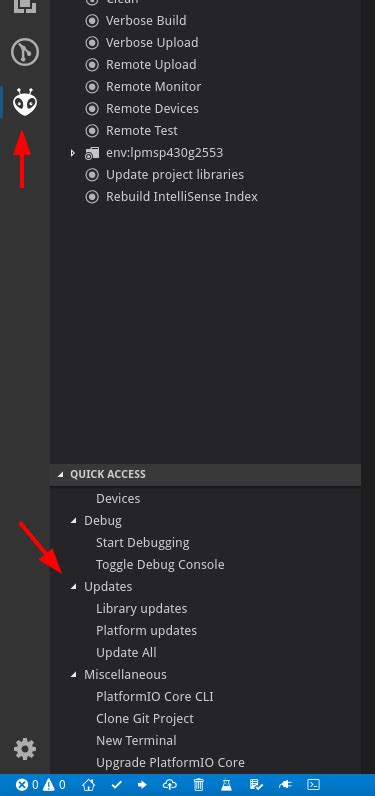 update libraries from lib deps in vscode libraries platformio community