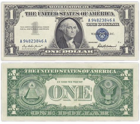 Банкнота США 1 доллар 1957 (Pick 419) (Серебряный сертификат ...