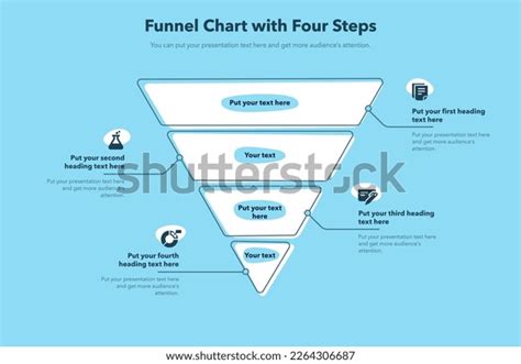 Funnel Chart Template Four Steps Blue Stock Vector Royalty Free 2264306687 Shutterstock