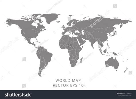 Detailed World Map Borders States Isolated Stock Vector Royalty Free